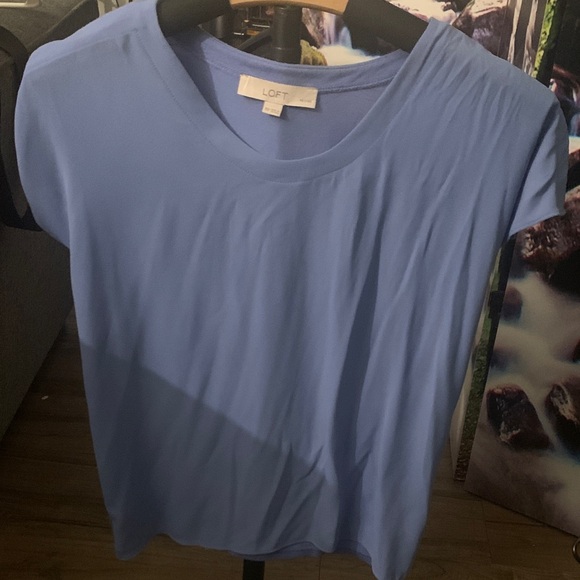 LOFT | Tops | Loft Womens Short Sleeve Tee In Soft Blue | Poshmark